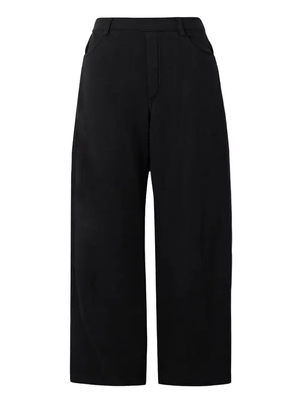 NILI LOTAN Tribeca Cotton-jersey Barrel-leg Track Pants - Black