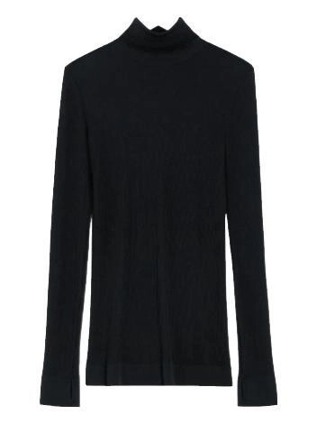 LEMAIRE Seamless Sleeves High Neck Top - Black