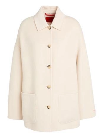 MAXCO. Single-breasted Felt Coat - White