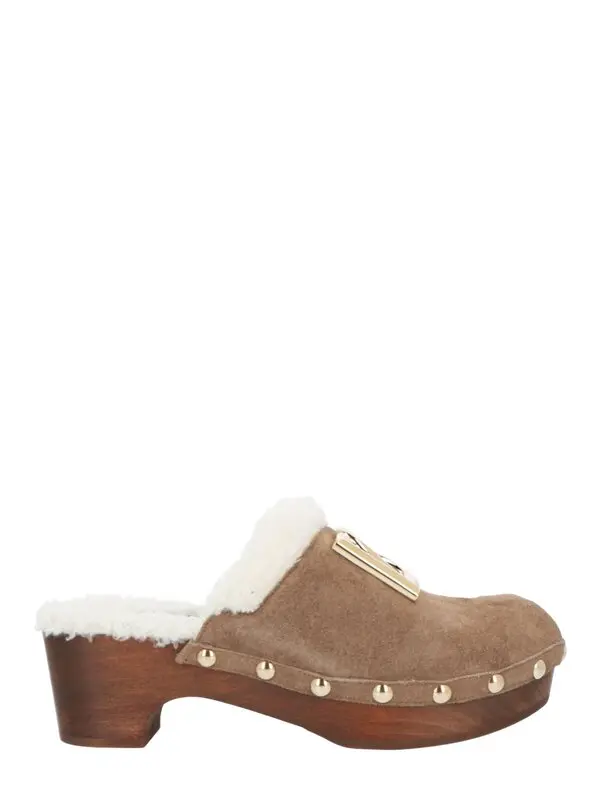 Dolce & Gabbana Two-tone Suede Platform Clogs - Brown