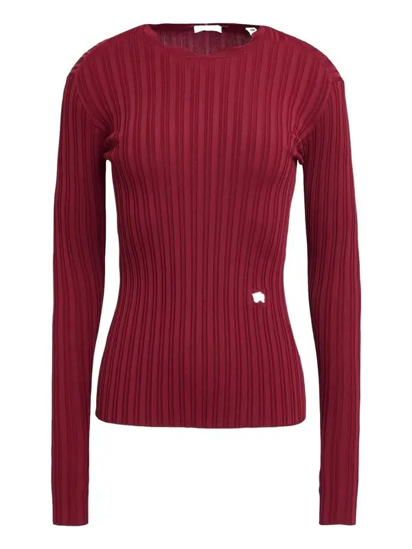 Burberry Long-sleeved Knitwear With V-neck - Red