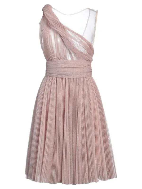 Dolce & Gabbana Metallic Puffy Sleeveless Dress - Nude