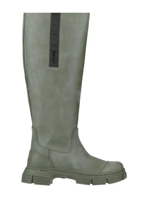 GANNI Solid-colored Thick-soled Boots - Gray