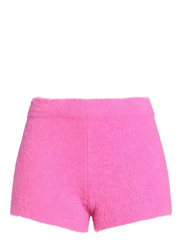 Jacquemus Plain Color Brushed-felt Shorts - Pink
