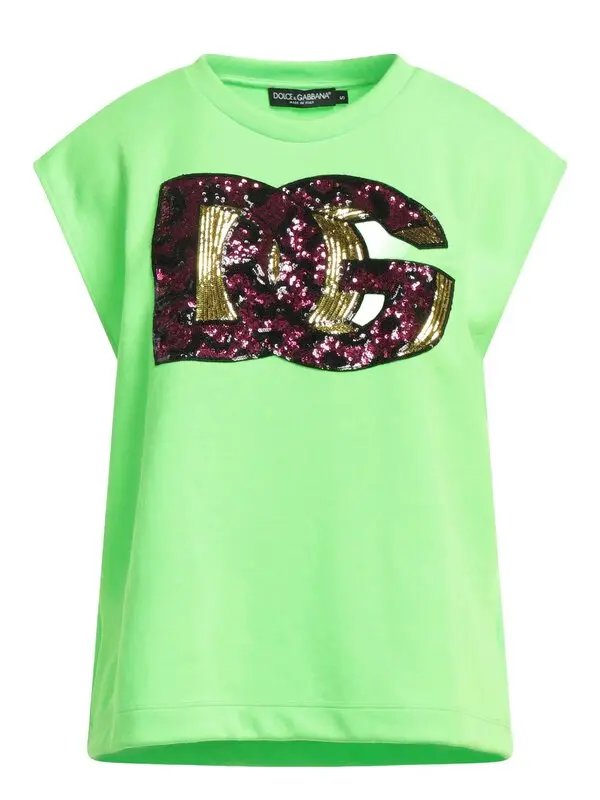 Dolce & Gabbana Dg Logo Sequin Embellished T-shirt - Green