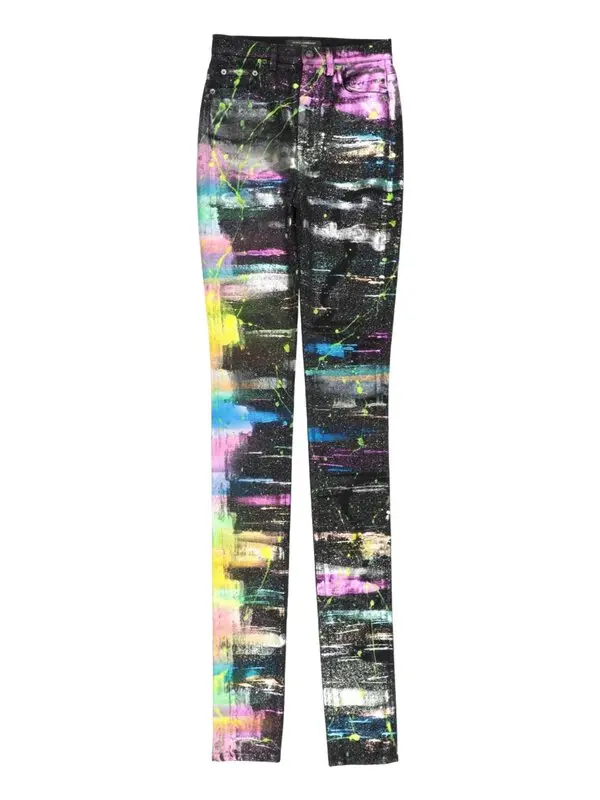 Dolce & Gabbana Multicolor Stretch Pants - Black