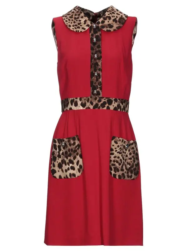 Dolce & Gabbana Sleeveless Peter Pan Collar Dress - Red