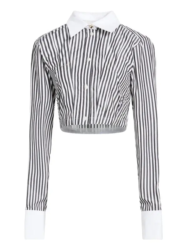 Sportmax Striped Long Sleeve Shirt - White