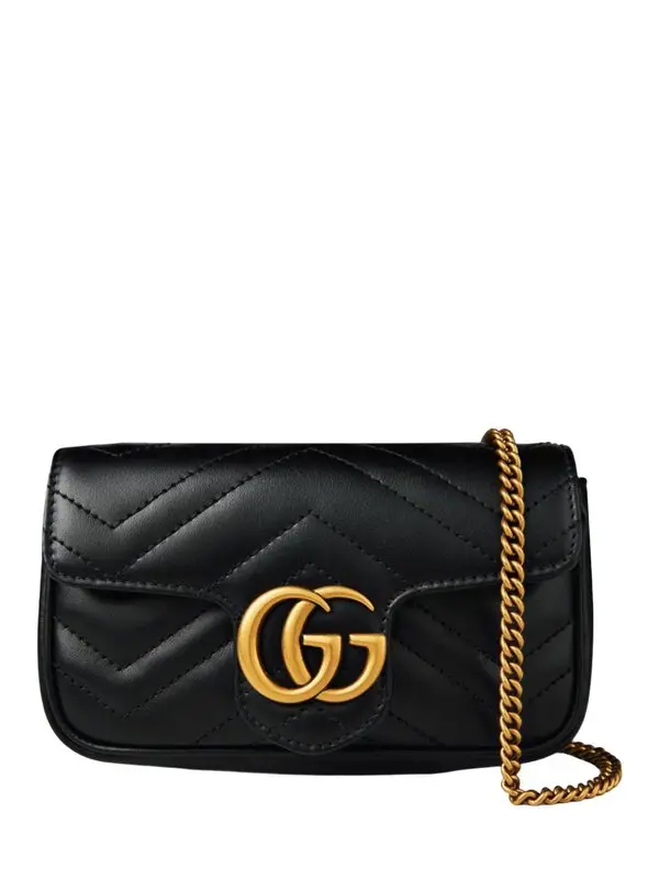 Gucci Marmont Mini Woc Bag With Chain Strap - Black