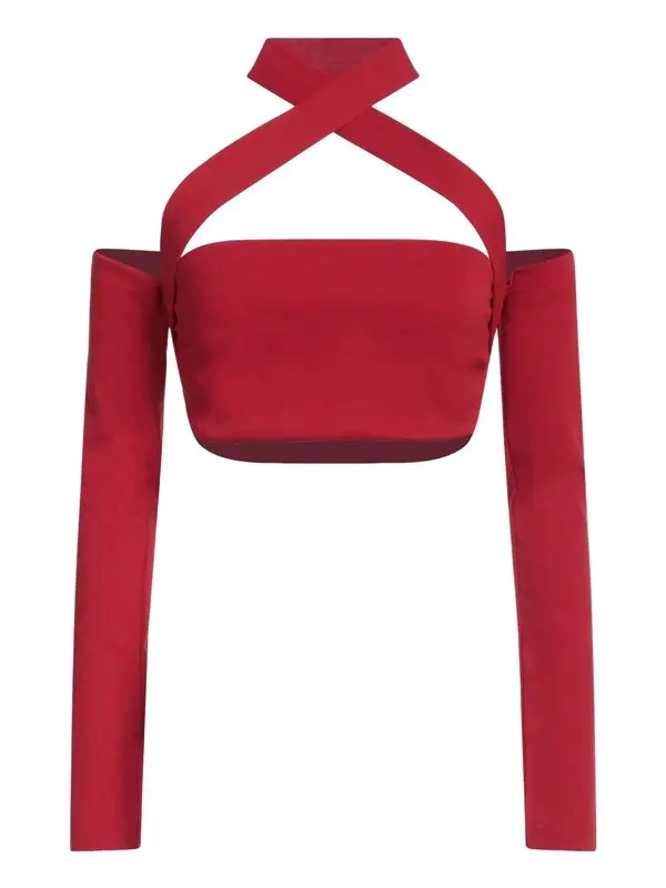 Dolce & Gabbana Long-sleeve Cropped Top - Red