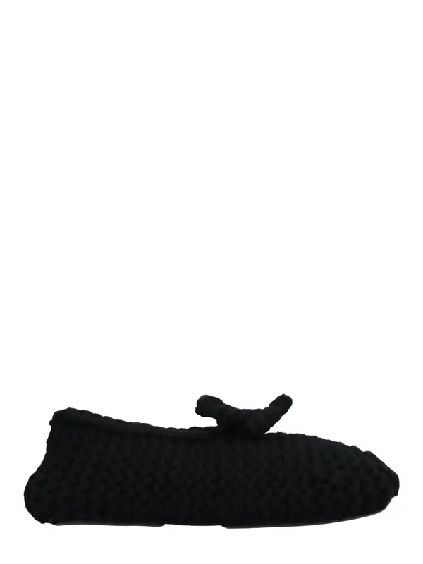 Dolce & Gabbana Round Toe Ballet Flats With Bow Detailing - Black