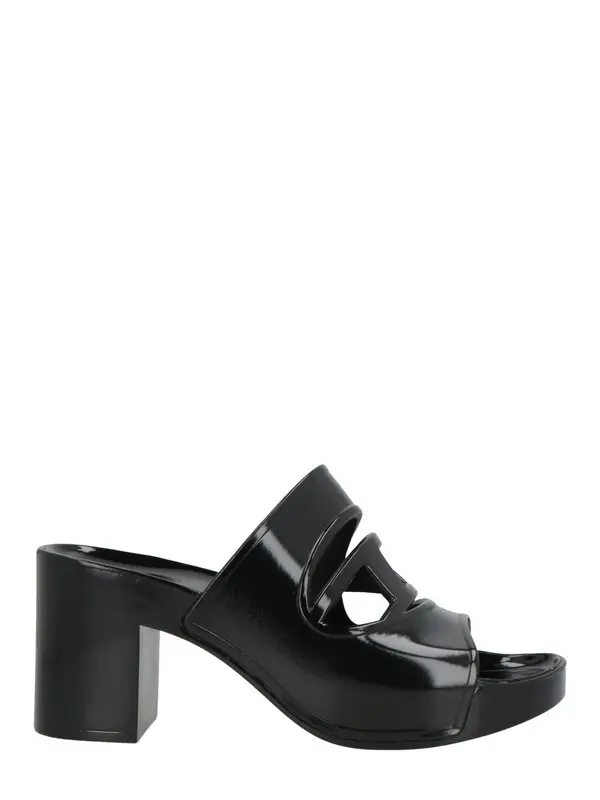 DIESEL® Rubber Block Heel Sandals - Black