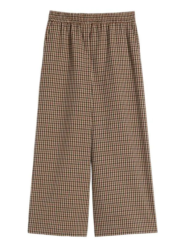 Max Mara Houndstooth Wide Leg Pants - Brown