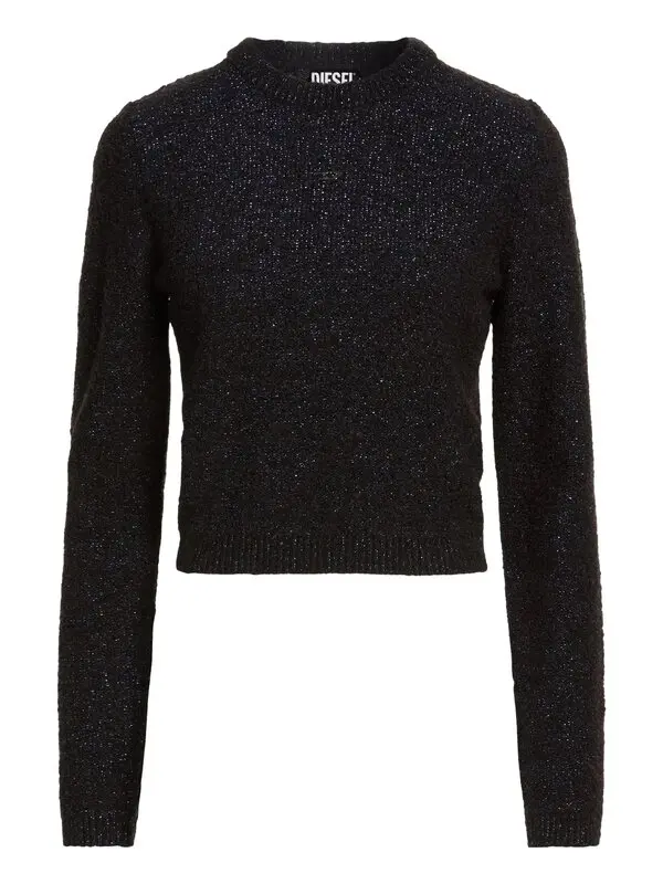 DIESEL® Lam Lightweight Knit Crewneck Jumper - Black