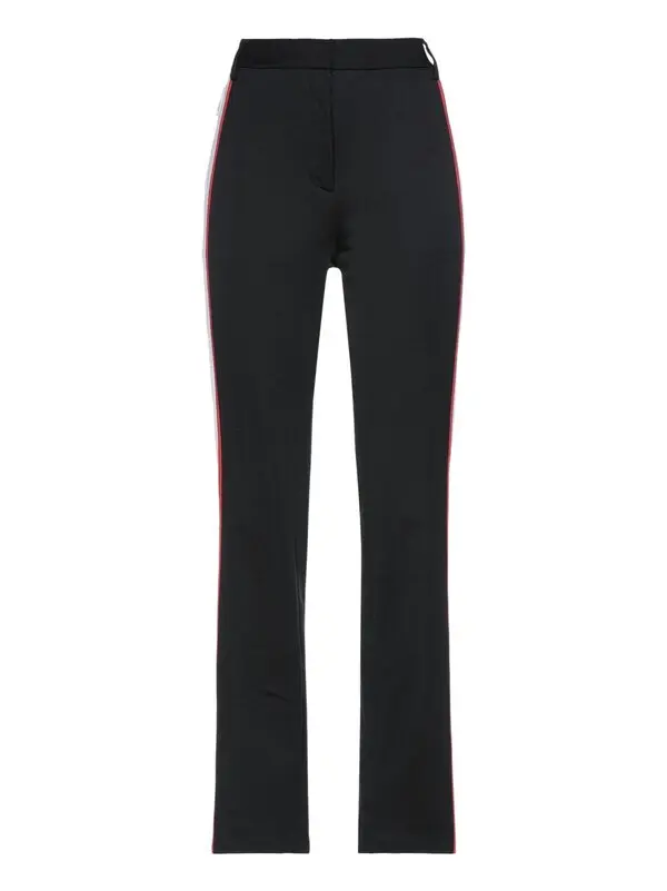 Burberry Straight-leg Trousers With Side Seam Stripes - Black