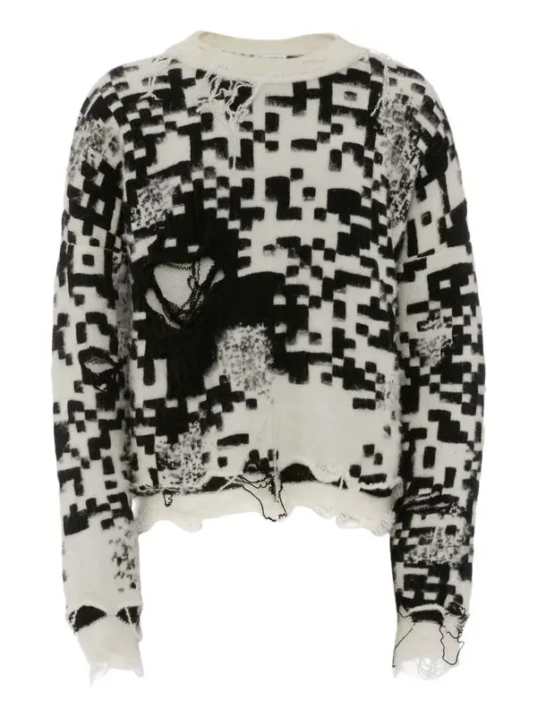 J.W.ANDERSON Qr Code Knit Jumper - Gray