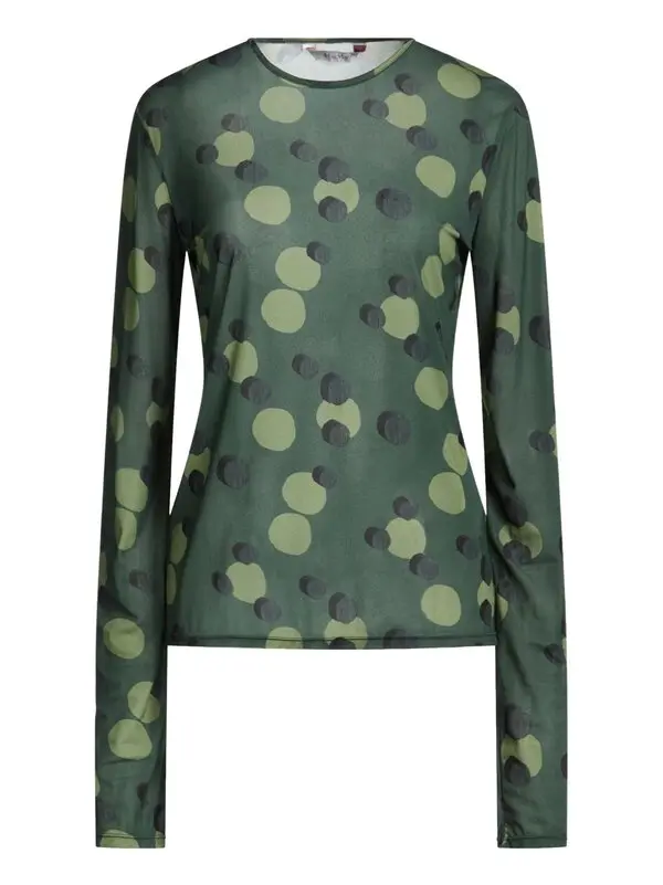 Max Mara Polka Dot Long Sleeve T-shirt - Green