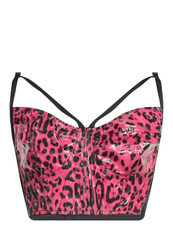 Dolce & Gabbana Leopard Print Cami Crop Top - Pink
