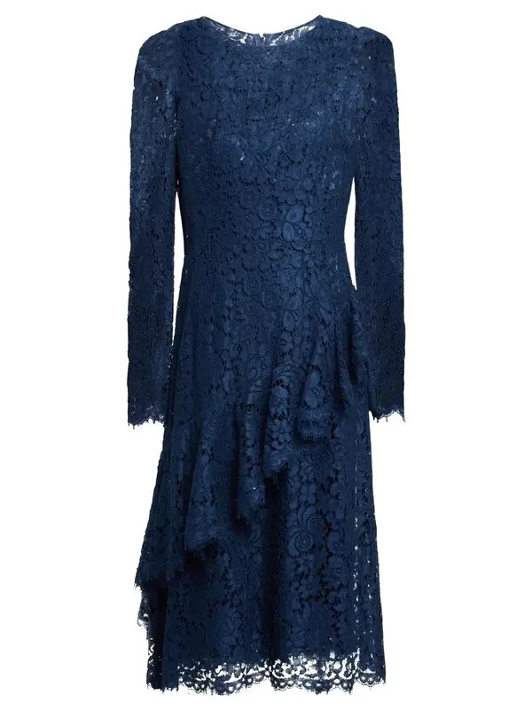 Dolce & Gabbana Lace Long Sleeve Dress - Blue