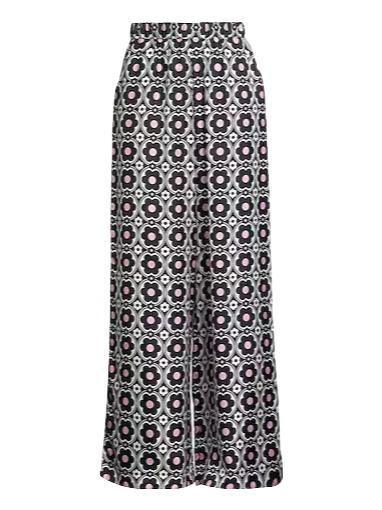 MAXCO. Max&co. Floral Print Wide Leg Trousers - Black