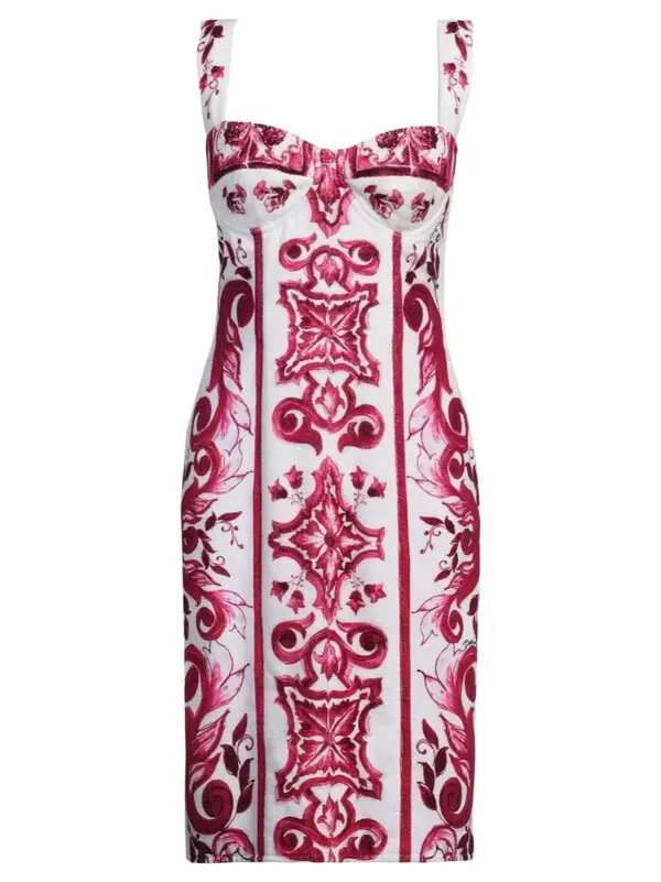 Dolce & Gabbana Sleeveless Floral-print Midi Dress - Red