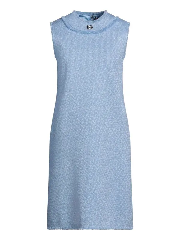Dolce & Gabbana Fitted Sleeveless Tweed Dress - Blue