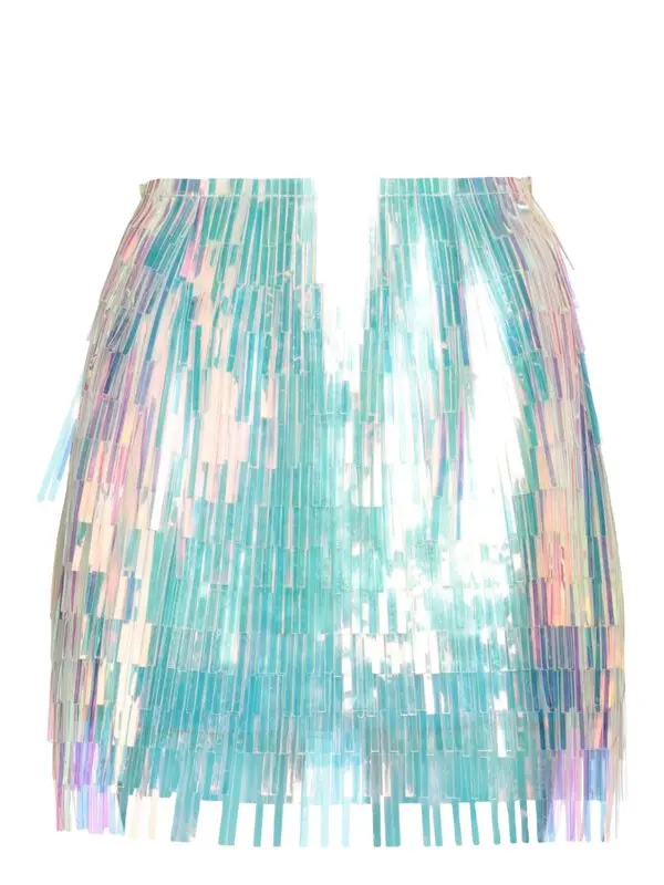 Dolce & Gabbana Sequin Fringe Midi Skirt - Blue
