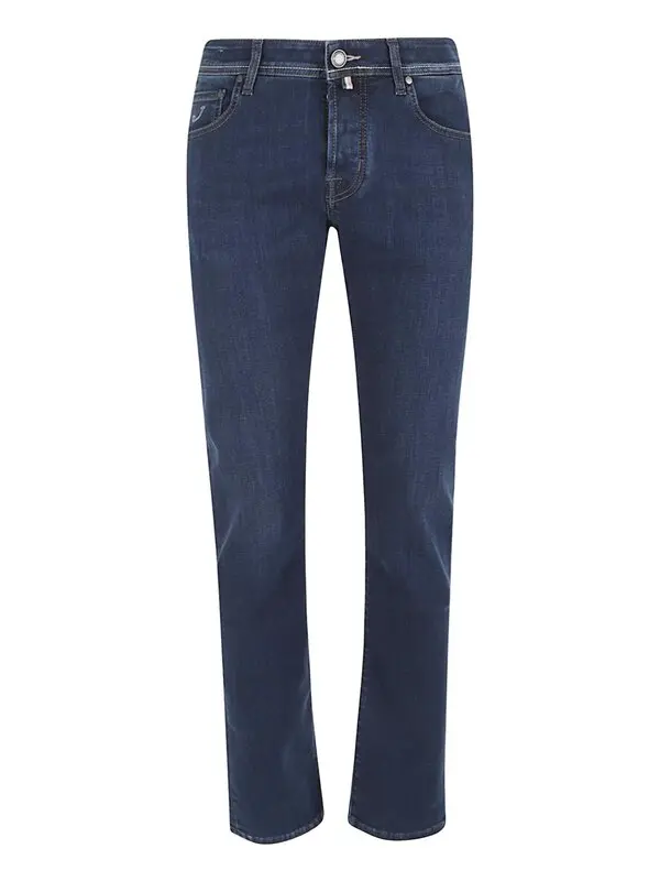 Jacob Cohen Slim Fit Jeans With Logo Patch - Blue