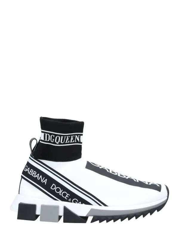 Dolce & Gabbana Two-tone Knit Sock Sneakers - White