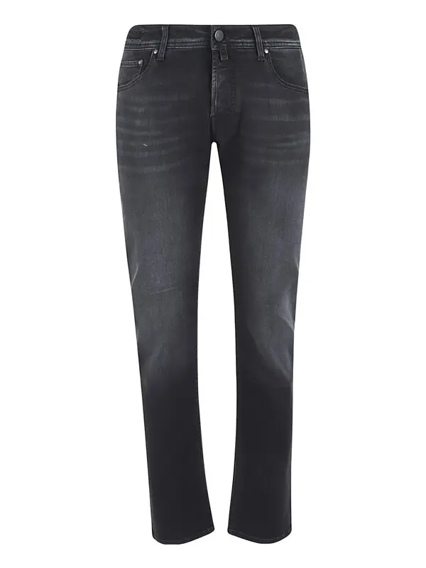 Jacob Cohen Five-pocket Jeans With Button Fly - Black