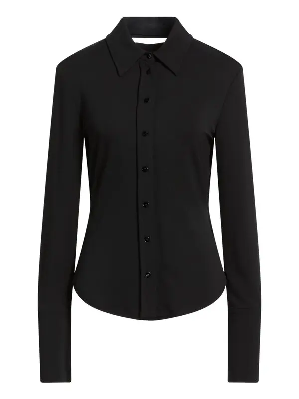 Sportmax Long-sleeve Shirt With Classic Collar And Button-front Closure - Black