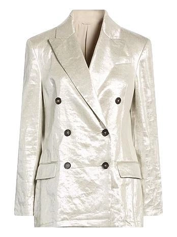 Brunello Cucinelli Double-breasted Velvet Blazer - White