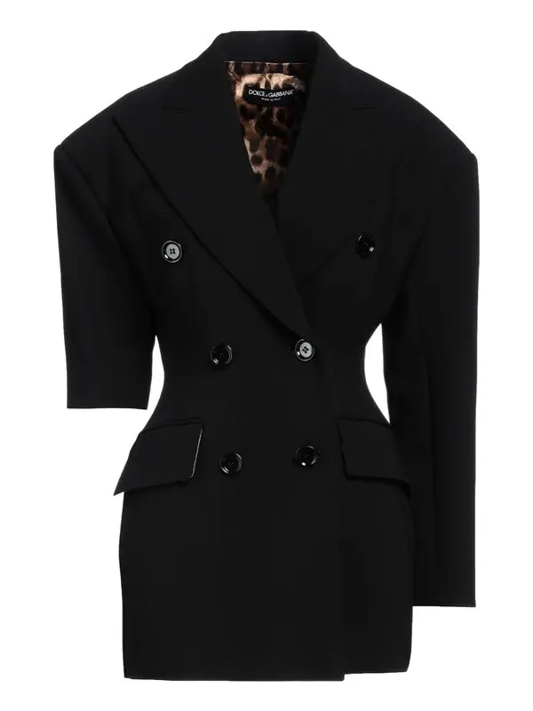 Dolce & Gabbana Double-breasted Blazer With Notched Lapel - Black