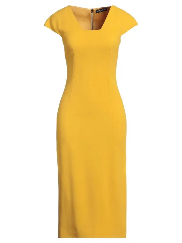 Dolce & Gabbana Bodycon Dress With Square Neckline - Yellow
