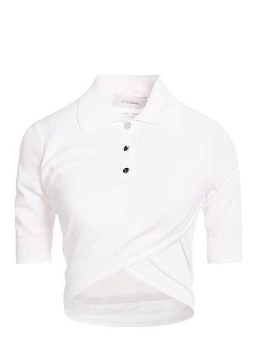 Sportmax Solid Color Knitted Short-sleeve Polo Shirt - White