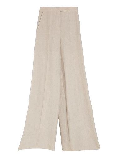 Max Mara Wide-leg Linen Trousers - Nude