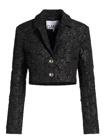 GANNI Floral Print Single-breasted Blazer - Black