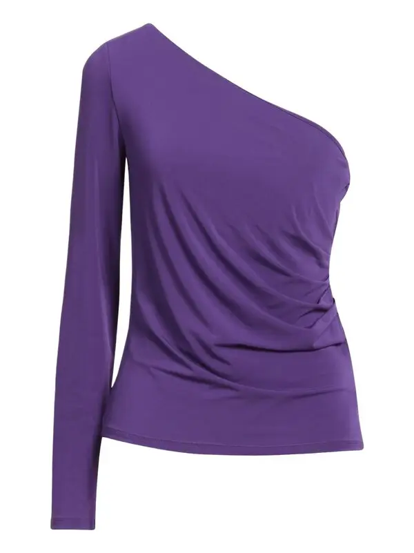Max Mara One Shoulder Draped Knit Top - Blue