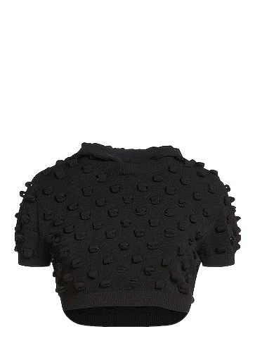 Sportmax Cropped Hooded Knit Top - Black