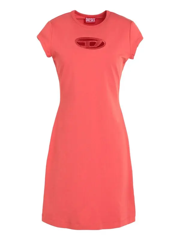 DIESEL® Loose And Comfortable Solid Color T-shirt Dress - Red