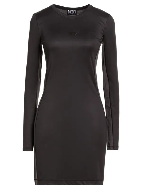 DIESEL® Fitted Long Sleeve Crewneck Dress - Black