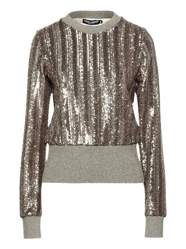Dolce & Gabbana Two-tone Sequin Knit Top - Multicolor