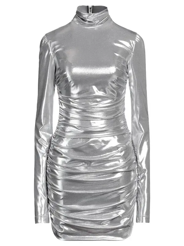 Dolce & Gabbana High-neck Gathered Dress - Gray