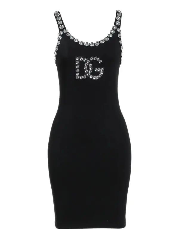 Dolce & Gabbana Embellished Sleeveless Bodycon Dress - Black