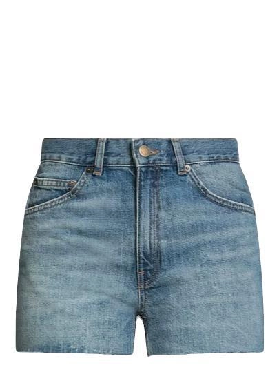 Max & Co. Max&co. Denim Shorts With Zipper And Belt Loops - Blue