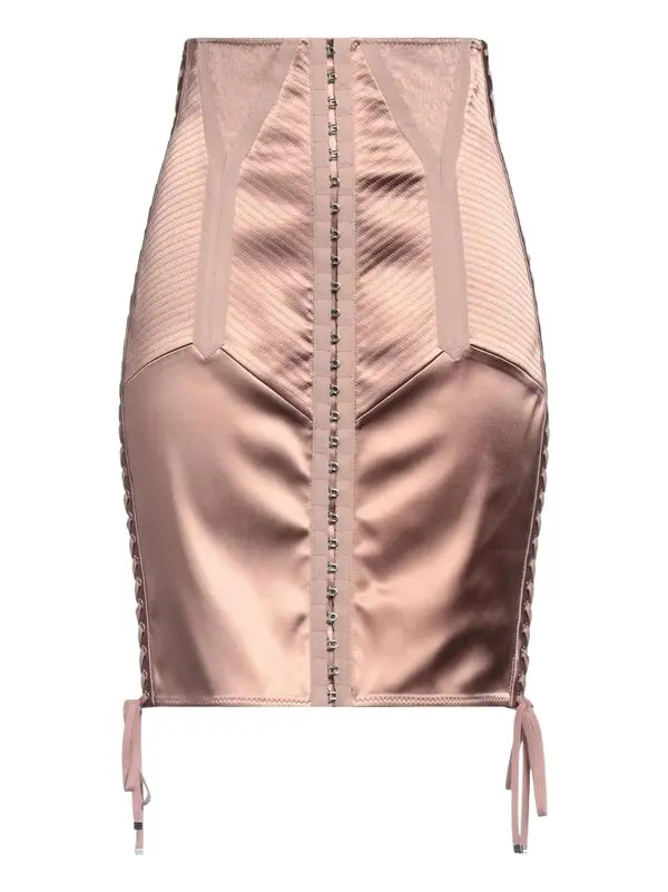 Dolce & Gabbana Lace & Satin Pencil Skirt - Nude