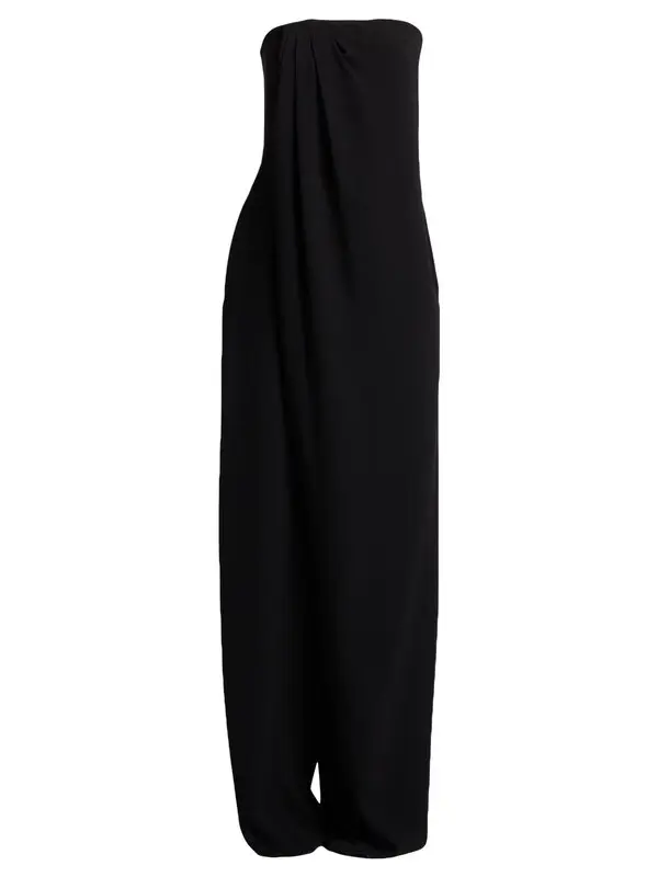 Max Mara Sleeveless Draped Crepe Satin Dress - Black