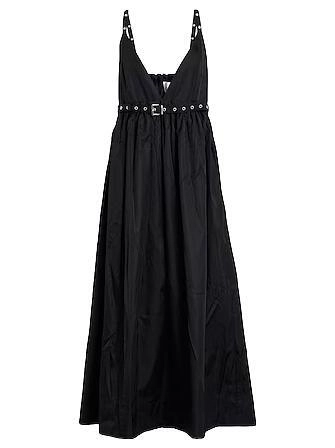 GANNI Sleeveless Maxi Dress With Belt And Deep Neckline - Black