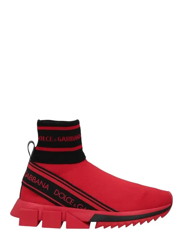 Dolce & Gabbana Two-tone Knitted Sock Sneakers - Red