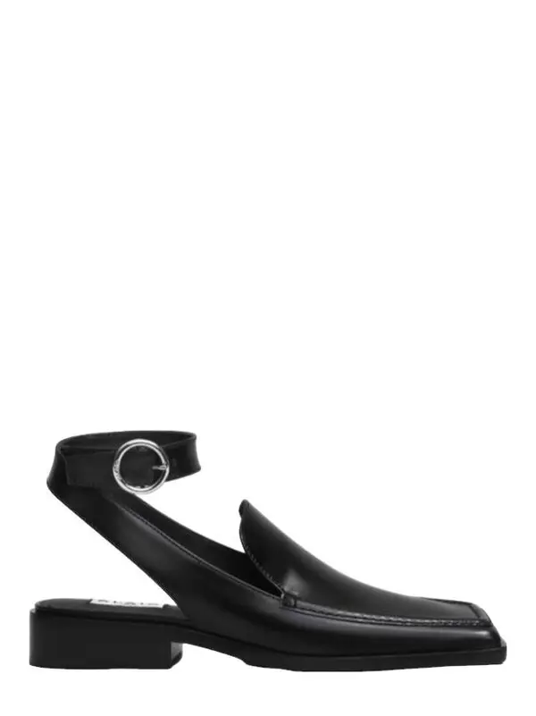 Alaïa Ankle-strap Square-toe Loafers - Black